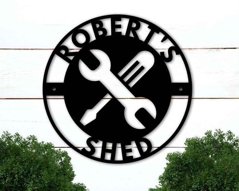 Personalized Shed Sign Metal, Tool Shed Sign, Garage Decor, Sign for ...