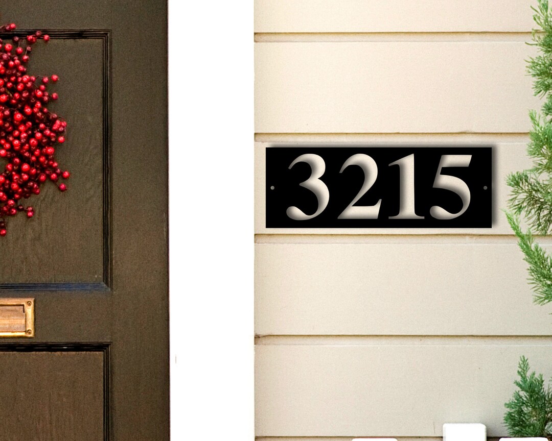 Horizontal Address Plaque for House, Metal Address Plaque, Horizontal ...