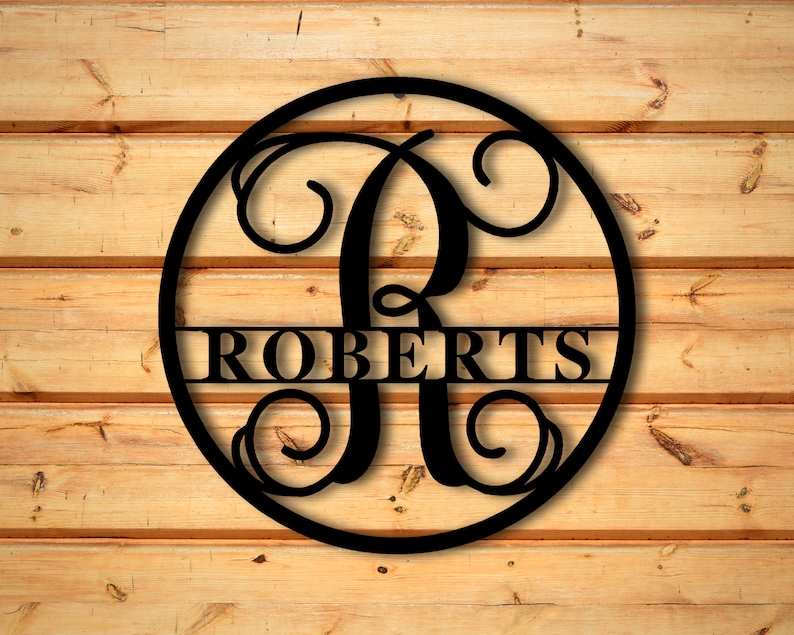 Custom Family Name Metal Sign Initial Sign Metal Monogram - Etsy