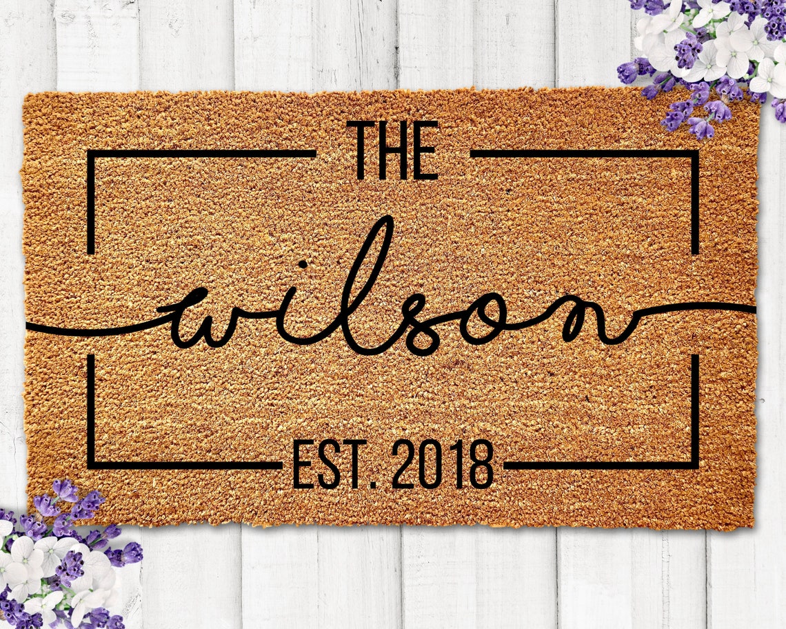 Personalized Doormat With Family Name Last Name Custom | Etsy