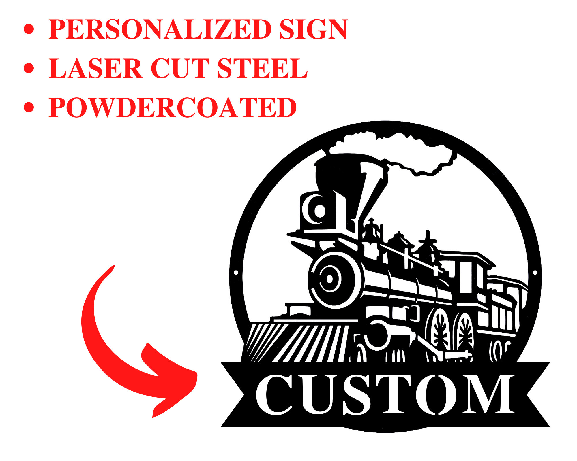 Train Metal Sign Custom Train Sign Personalized Train Sign - Etsy