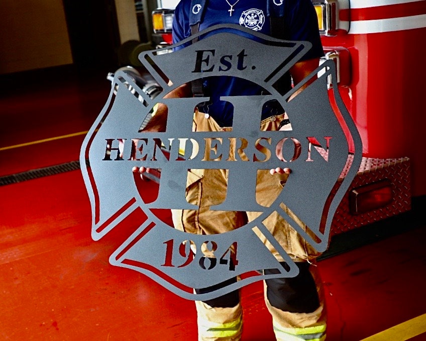 Personalized Firefighter Gift Metal Sign Personalize Gift | Etsy