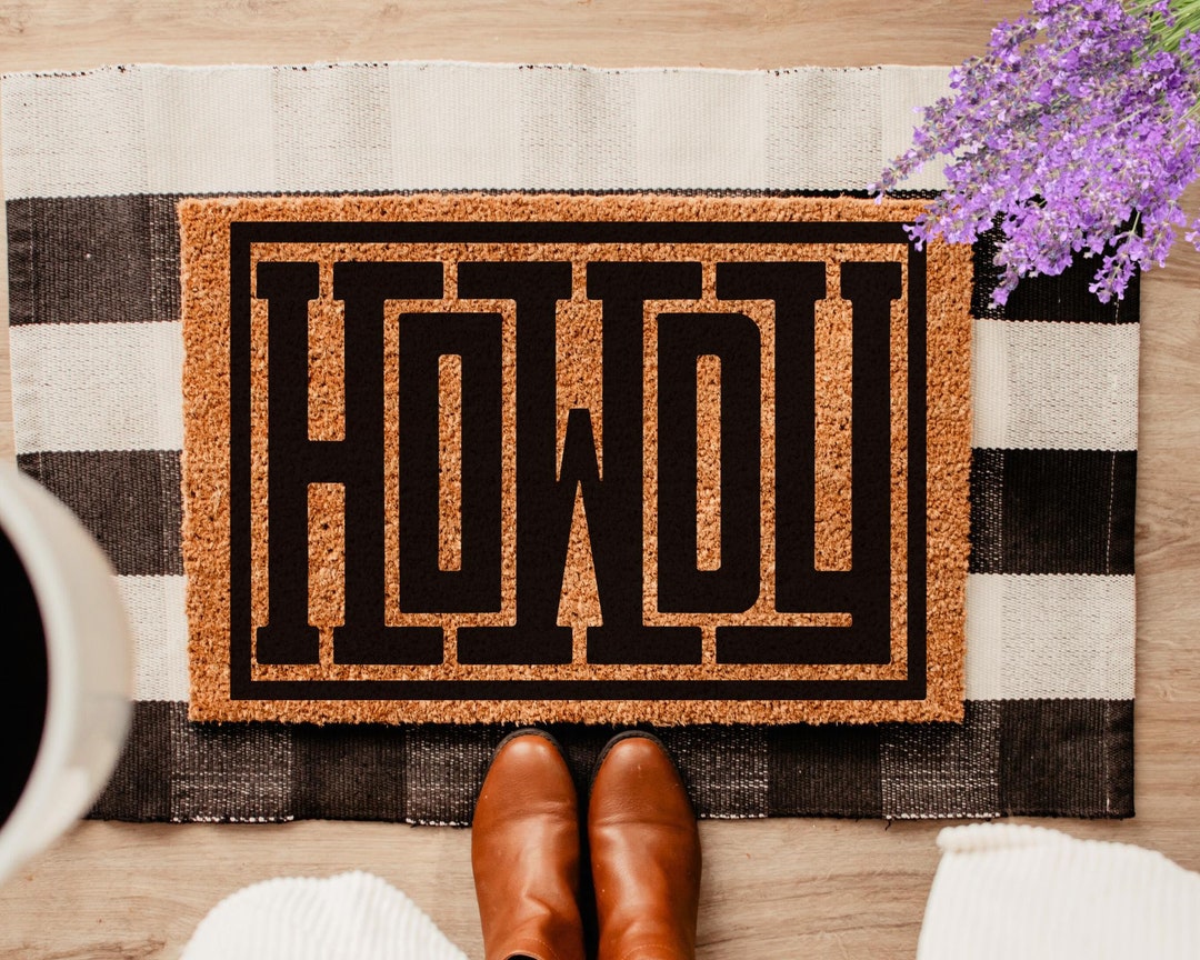 Howdy Doormat, Western Door Mat, Housewarming Gift, Welcome Mat, Texas ...