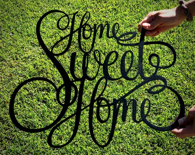 Handcrafted Wood Block Home Decor HOME SWEET HOME Hand Painted Solid ...