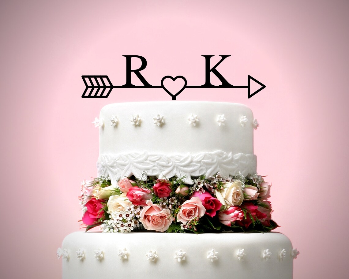 Metal Cake Topper Wedding Cake Topper Arrow Cake Toppers for - Etsy