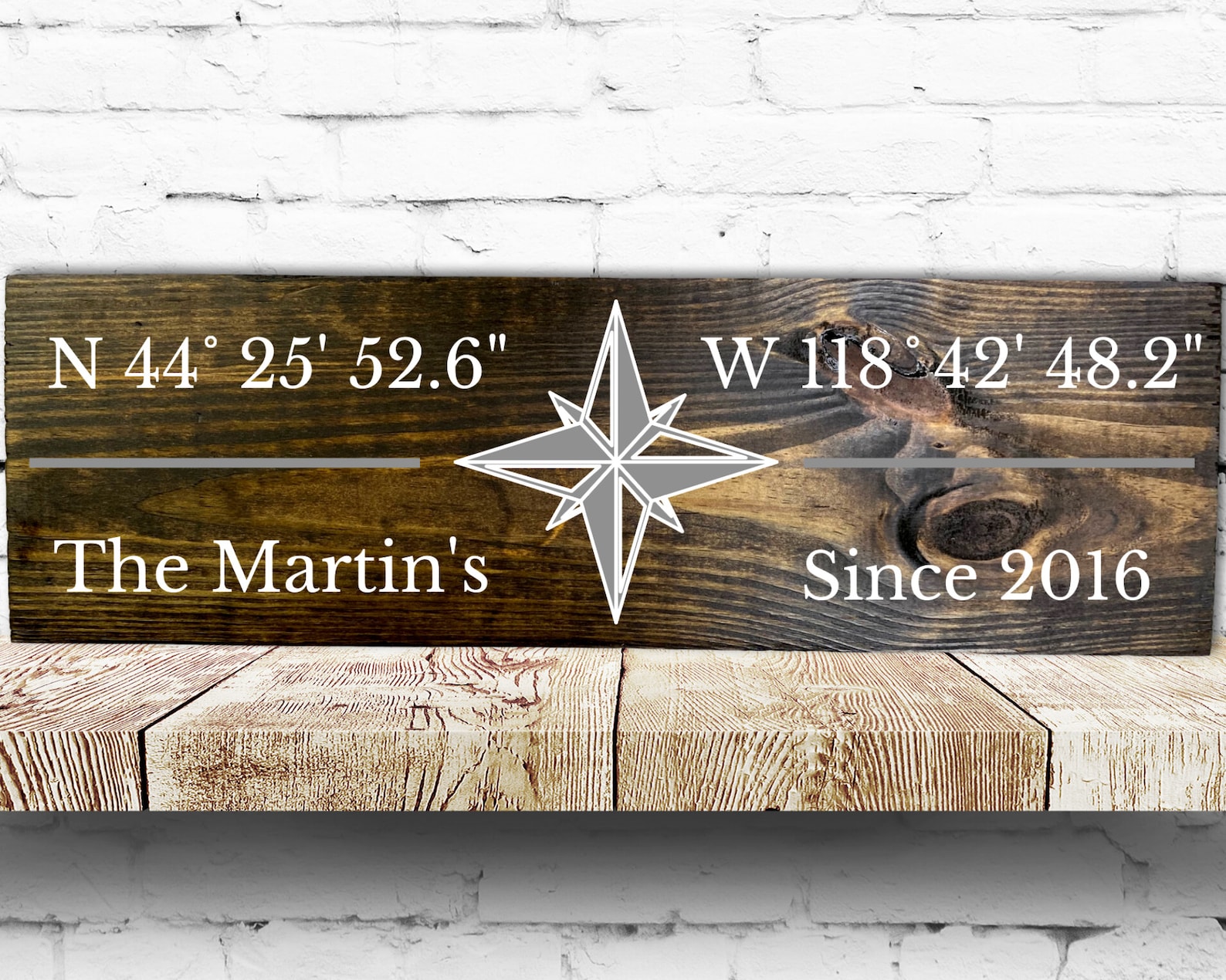 Longitude Latitude Sign Wood GPS Coordinates Sign Nautical | Etsy