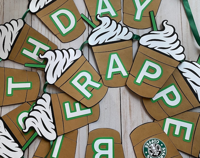 Starbucks Coffee Birthday Party Banner / Frappe Birthday Party ...
