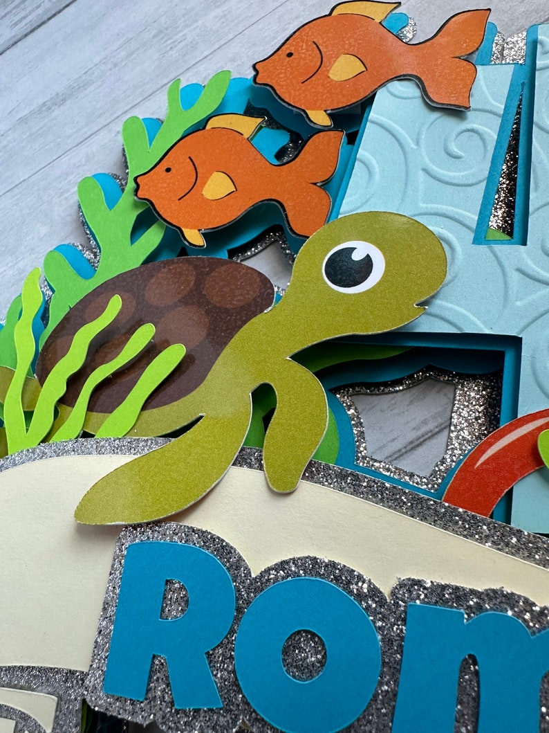Custom Ocean Cake Topper for Birthday Party, Under the Sea Cake Topper ...