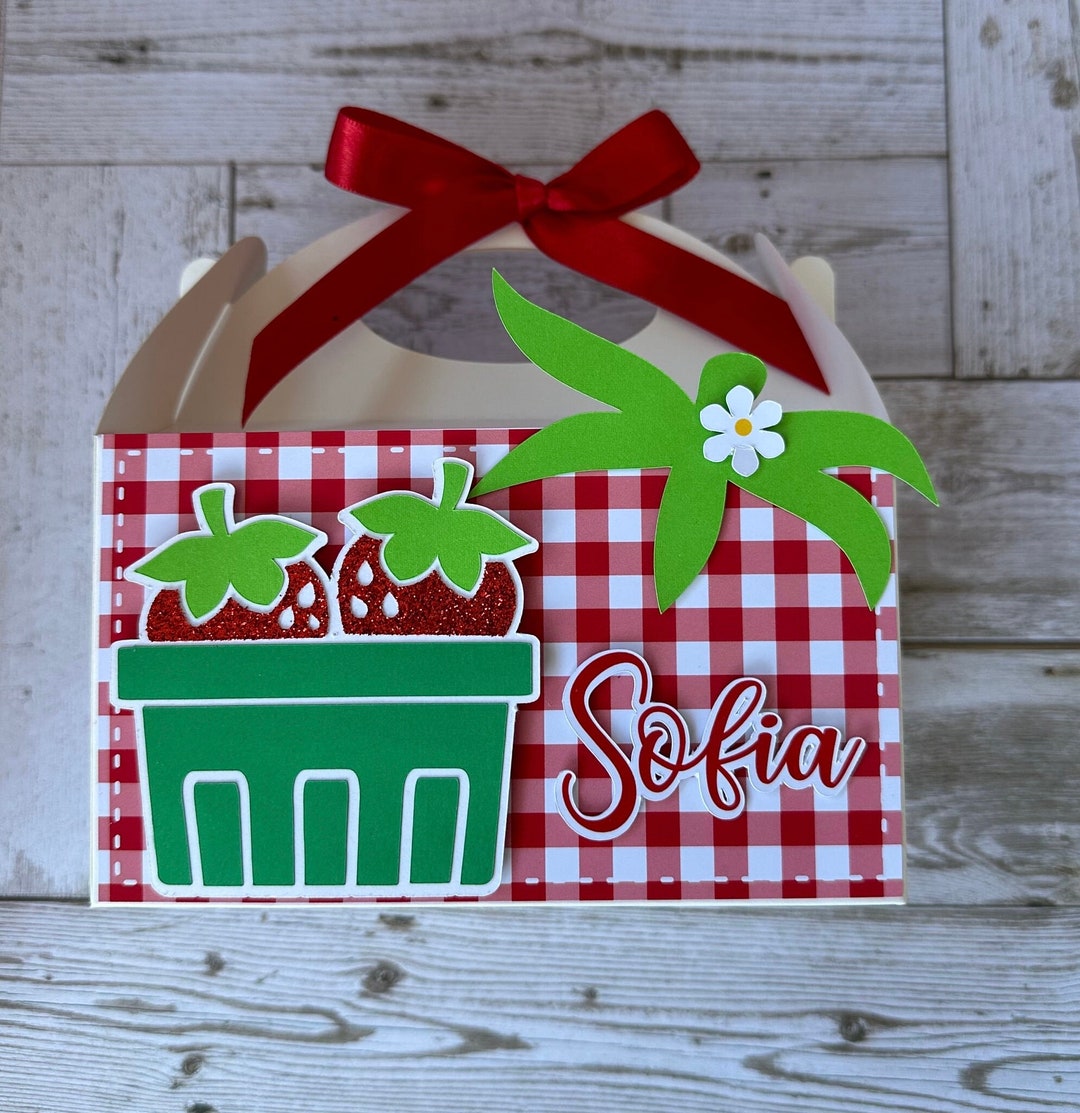 Strawberry Gable Box, Fruit Decoration, First Bir Theme, Berr Birthday ...