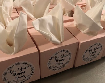 Happy Tears of Joy Tissue Packs Box Personalized Wedding - Etsy