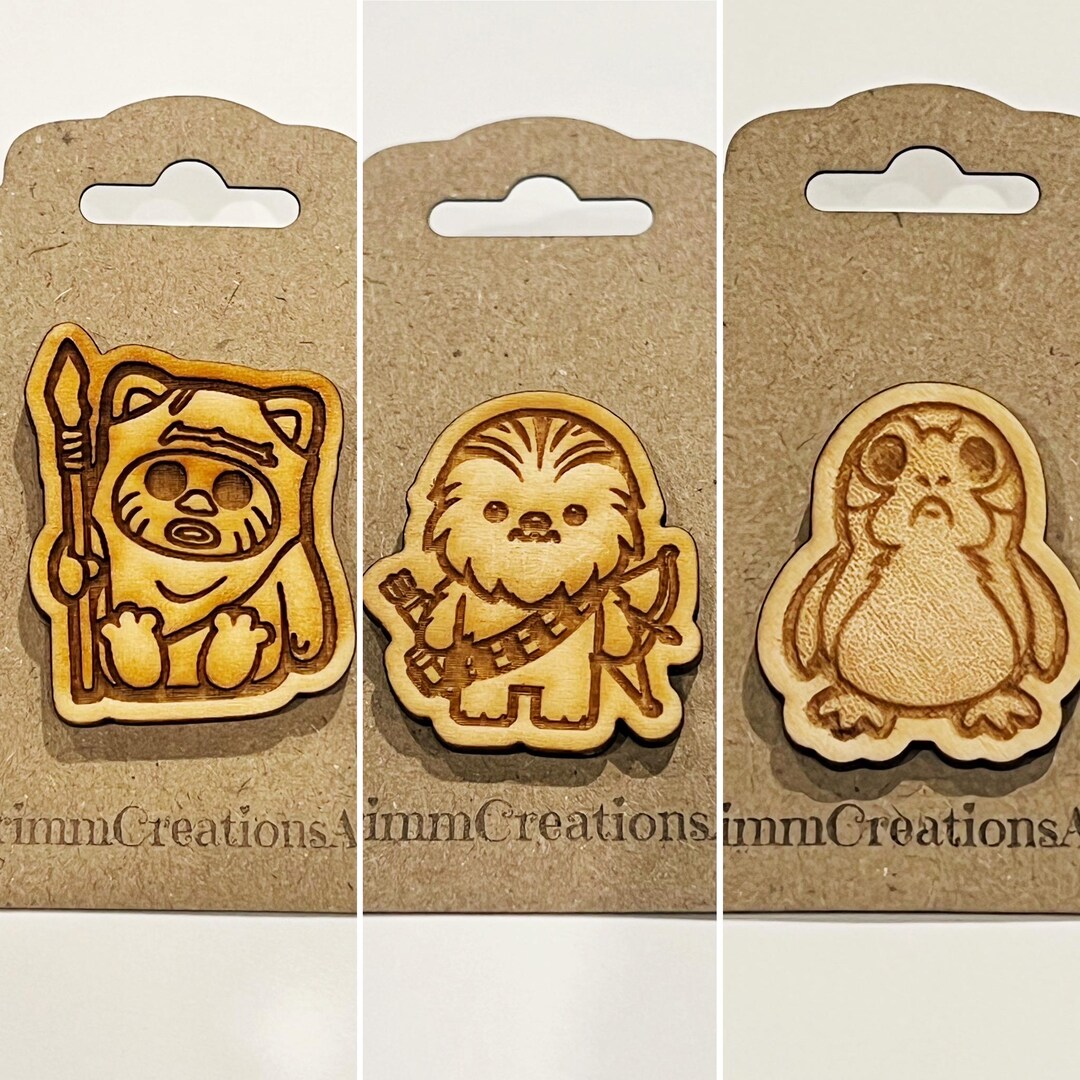 Star Wars Fuzzy Friends Wooden Pins - Etsy