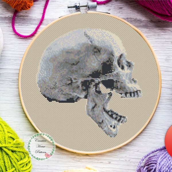 Skull Cross Stitch Pattern - Etsy