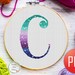 Letter C cross stitch pattern starry night cross modern | Etsy
