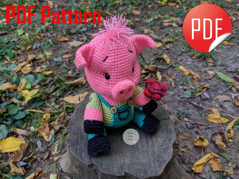 Pig Crochet Pattern Amigurumi Toy Pig Handmade Piglet - Etsy