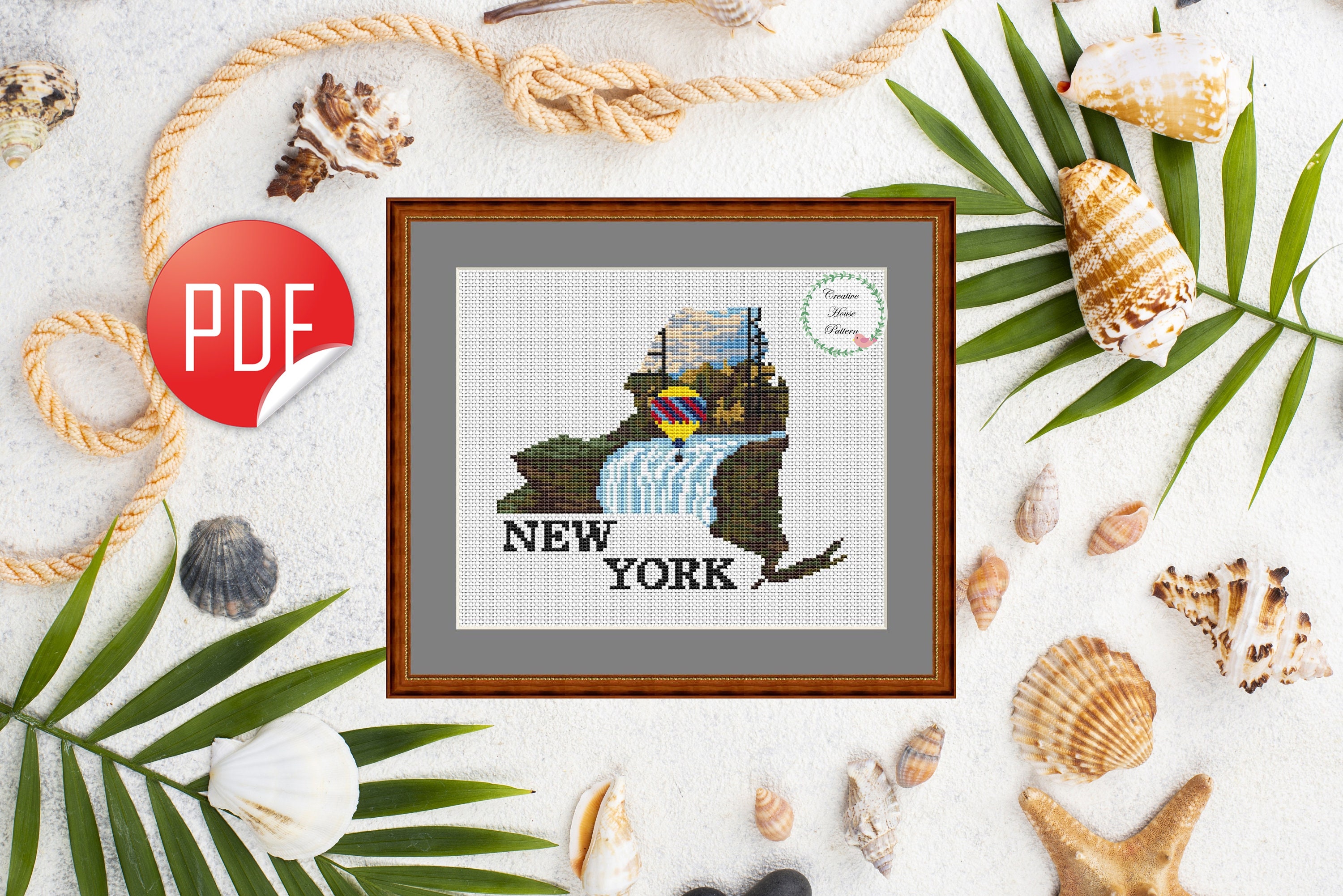 New York State Cross Stitch Pattern Nature Counted Cross - Etsy