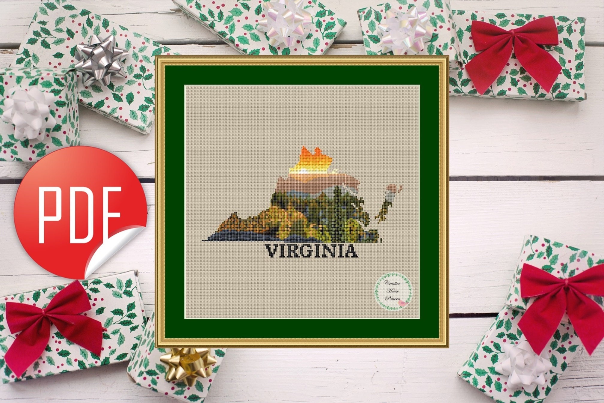 Virginia State Cross Stitch Pattern Nature Counted Cross - Etsy