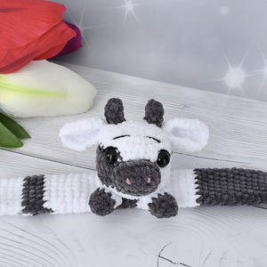 Crochet Bracelet Pattern PDF English, Cow Plush Pattern, Crochet Slap Bracelet, Cow Crochet, Cow ...