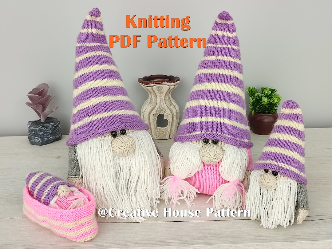 Christmas Gnomes KNITTING PATTERNS Knit Gnome Pattern - Etsy