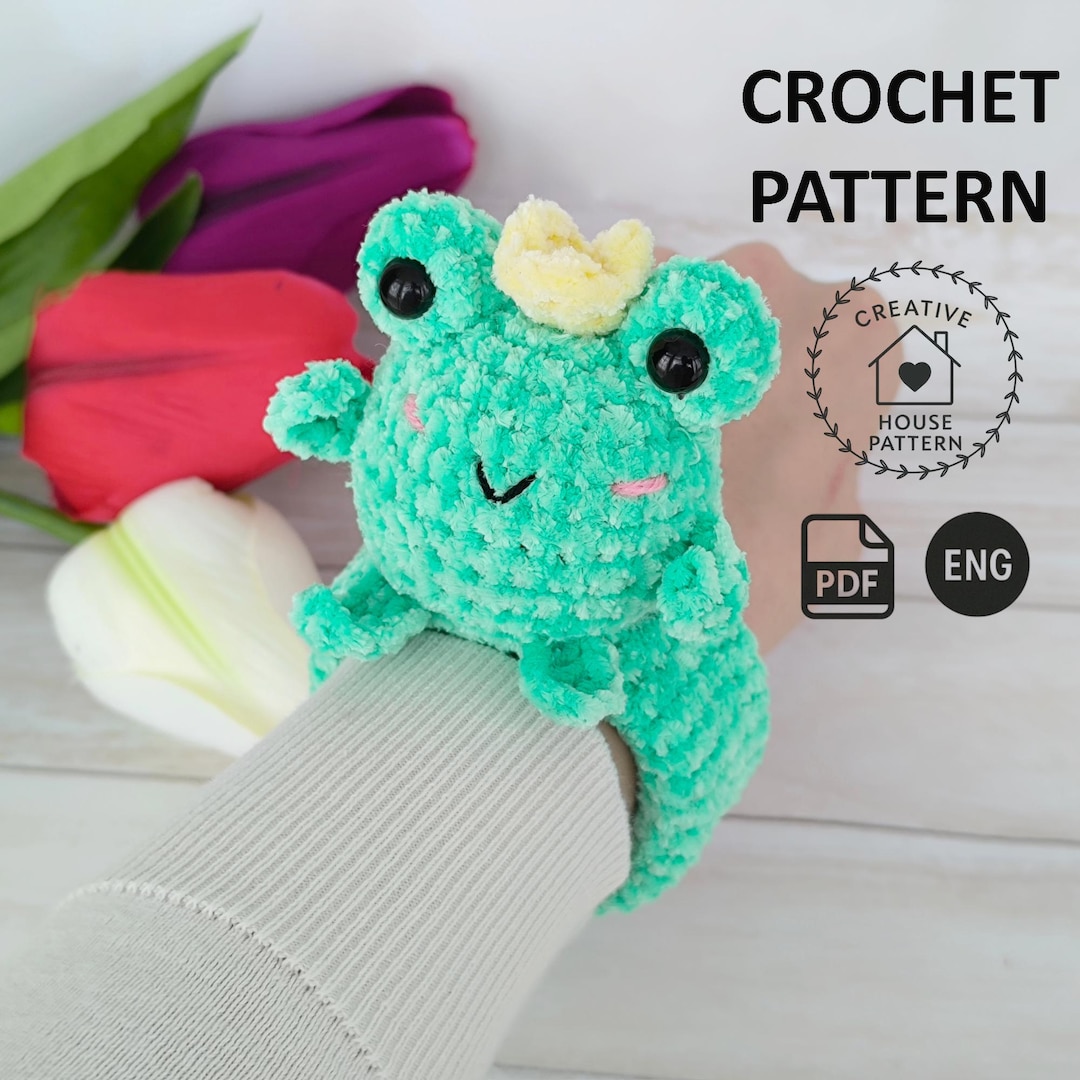 Crochet Bracelet Pattern PDF English, Plush Frog Pattern, Crochet Slap ...