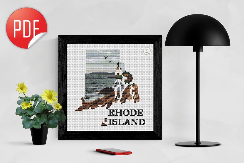 Rhode Island State US Cross Stitch Pattern Landscape - Etsy