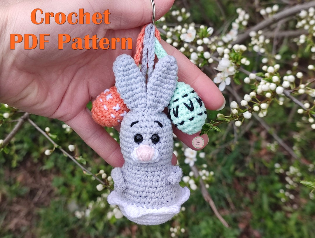 Easter Bunny Crochet Pattern, Keychain Crochet Pattern, Crocheted ...