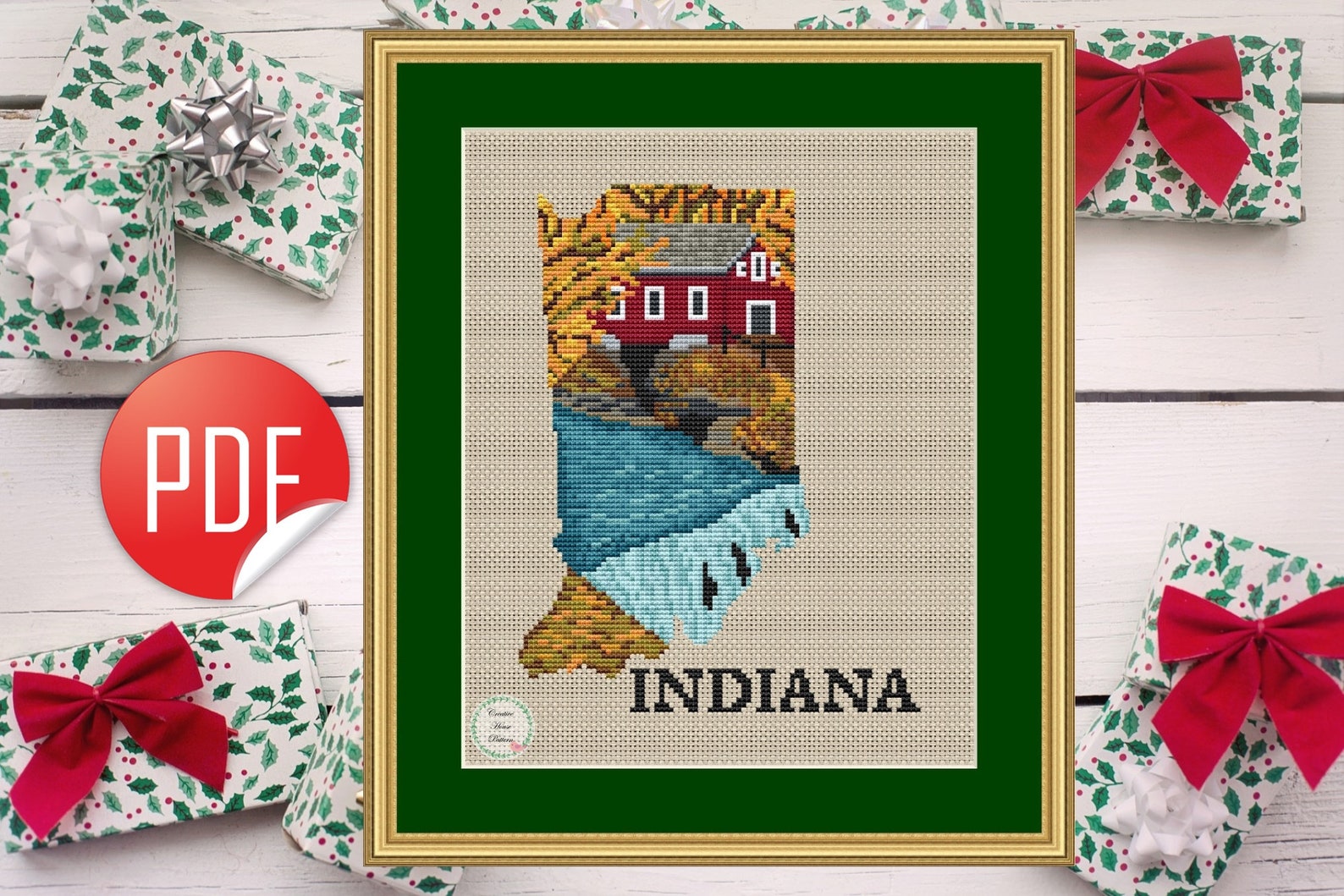 US States Cross Stitch Patterns 50 in 1 Set, Nature Counted Cross ...