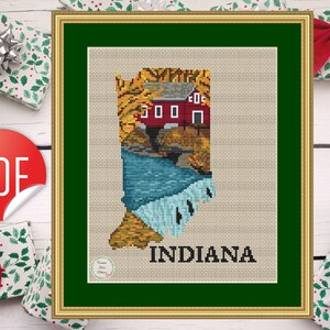 US States Cross Stitch Patterns 50 in 1 Set, Nature Counted Cross ...