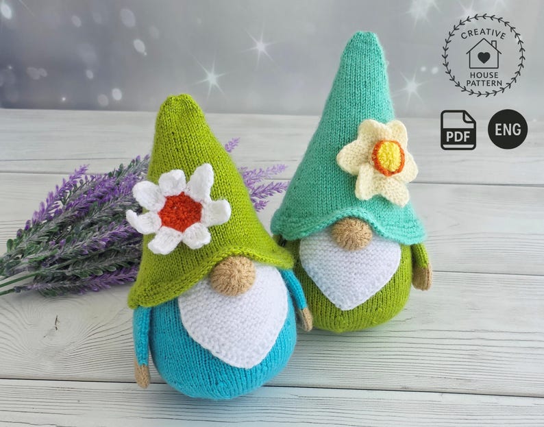 Flower Gnome Knitting Pattern Bundle | 2 Seasonal Gnomes, Spring ...