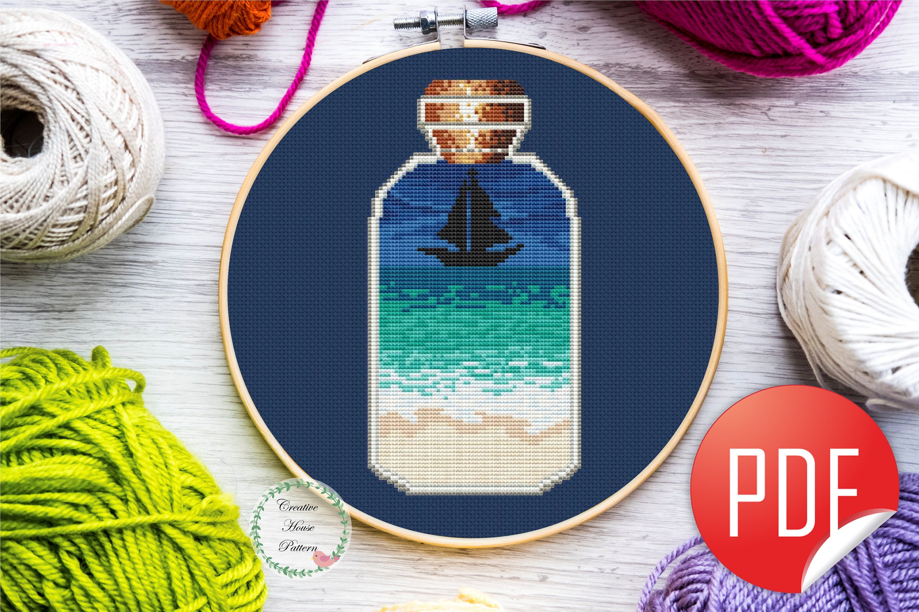 Sea Cross Stitch Pattern Landscape Embroidery Nature Counted - Etsy