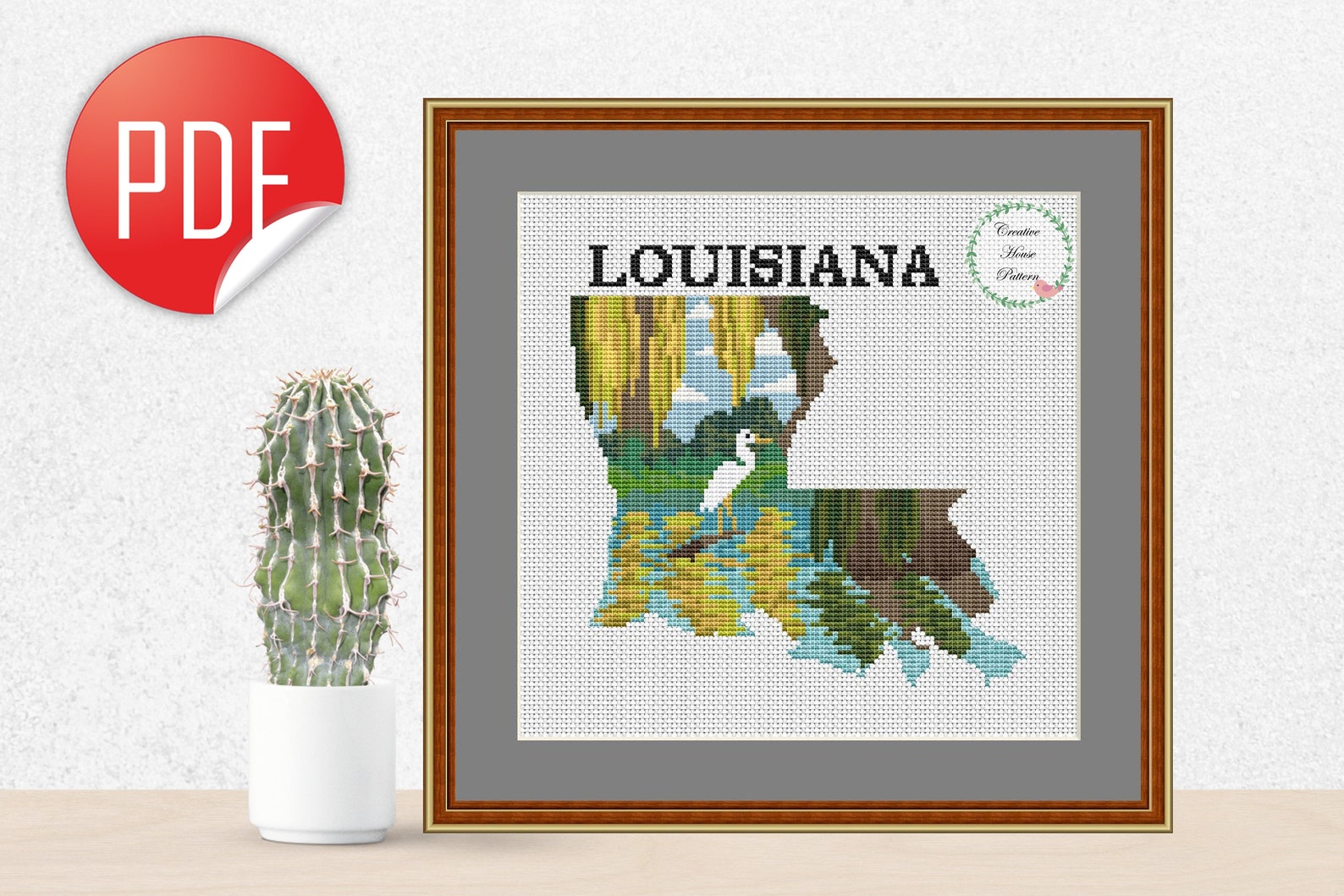 Louisiana State Cross Stitch Pattern Nature Counted Cross | Etsy