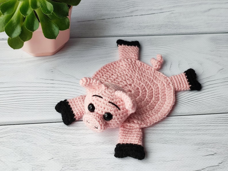 Coaster Crochet Pattern PDF English, Amigurumi Pig Crochet Pattern ...