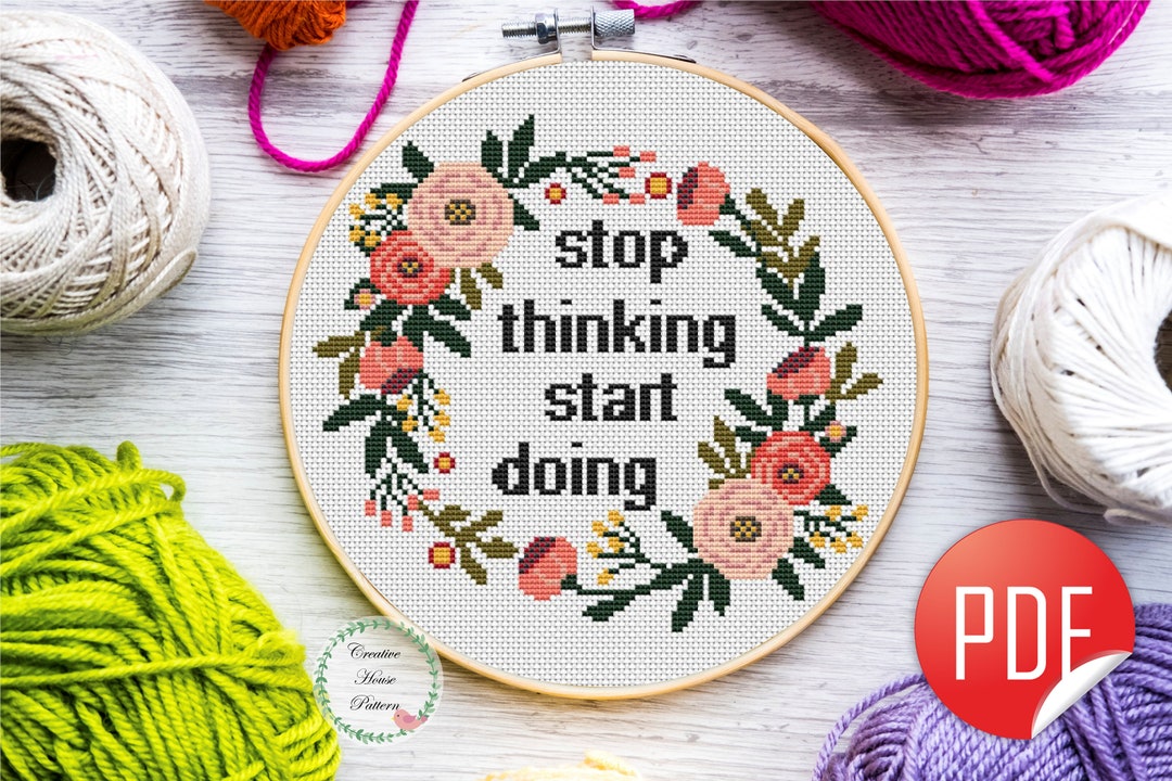 Quote Cross Stitch Pattern Floral Cross Stitch Flowers - Etsy