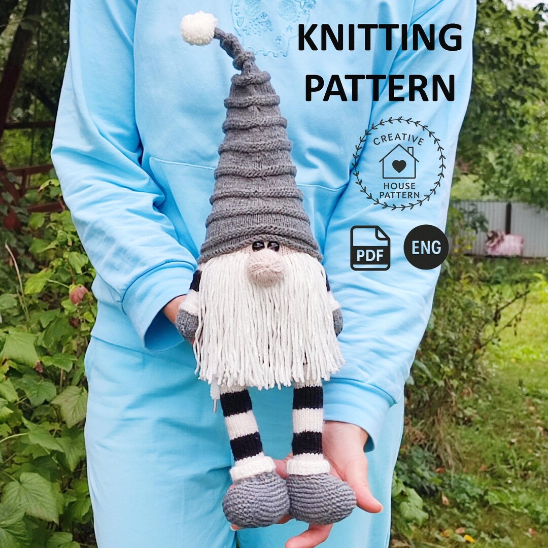 Gnome Knitting Pattern PDF English, Knit Gnome Pattern, Christmas Gift ...