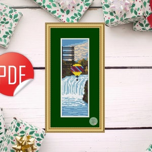 Bookmarks Cross Stitch Pattern, Sunset Landscape Embroidery, Nature ...