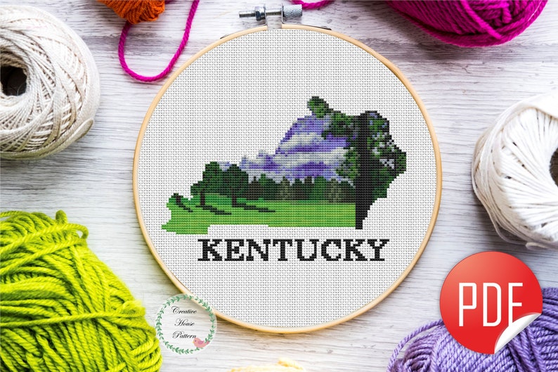 Kentucky State Cross Stitch Pattern Nature Counted Cross - Etsy