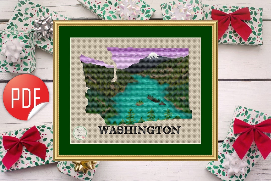 Washington State Landscape Cross Stitch Pattern (digital Download) - Etsy