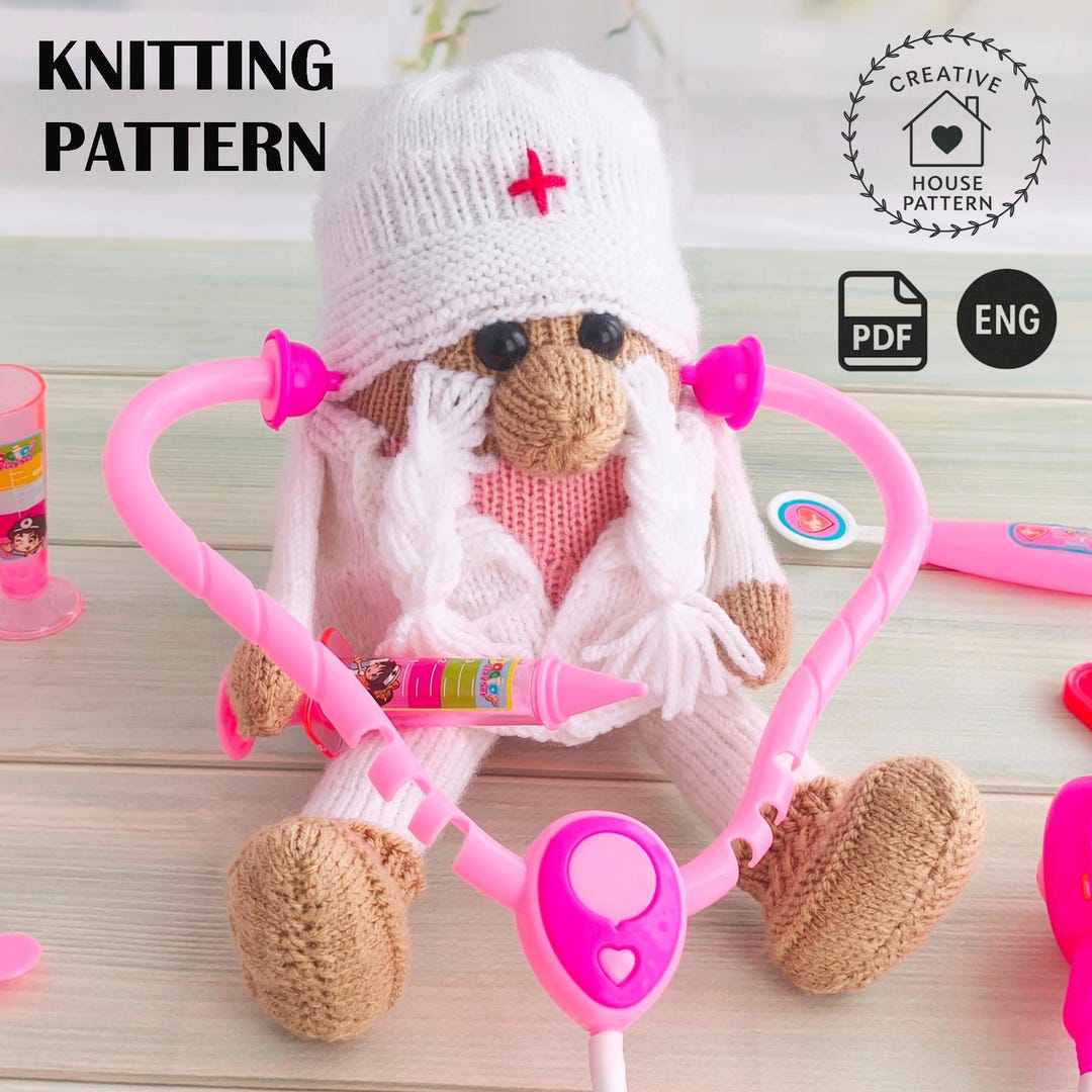 Nurse Gnome Knitting Pattern in English: DIY Medical Gift Decor (PDF ...
