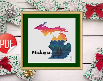 Michigan Cross Stitch - Etsy