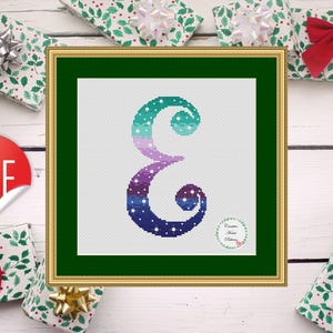 Letter E Starry Sky Cross Stitch Pattern: Galaxy Alphabet (PDF) - Etsy