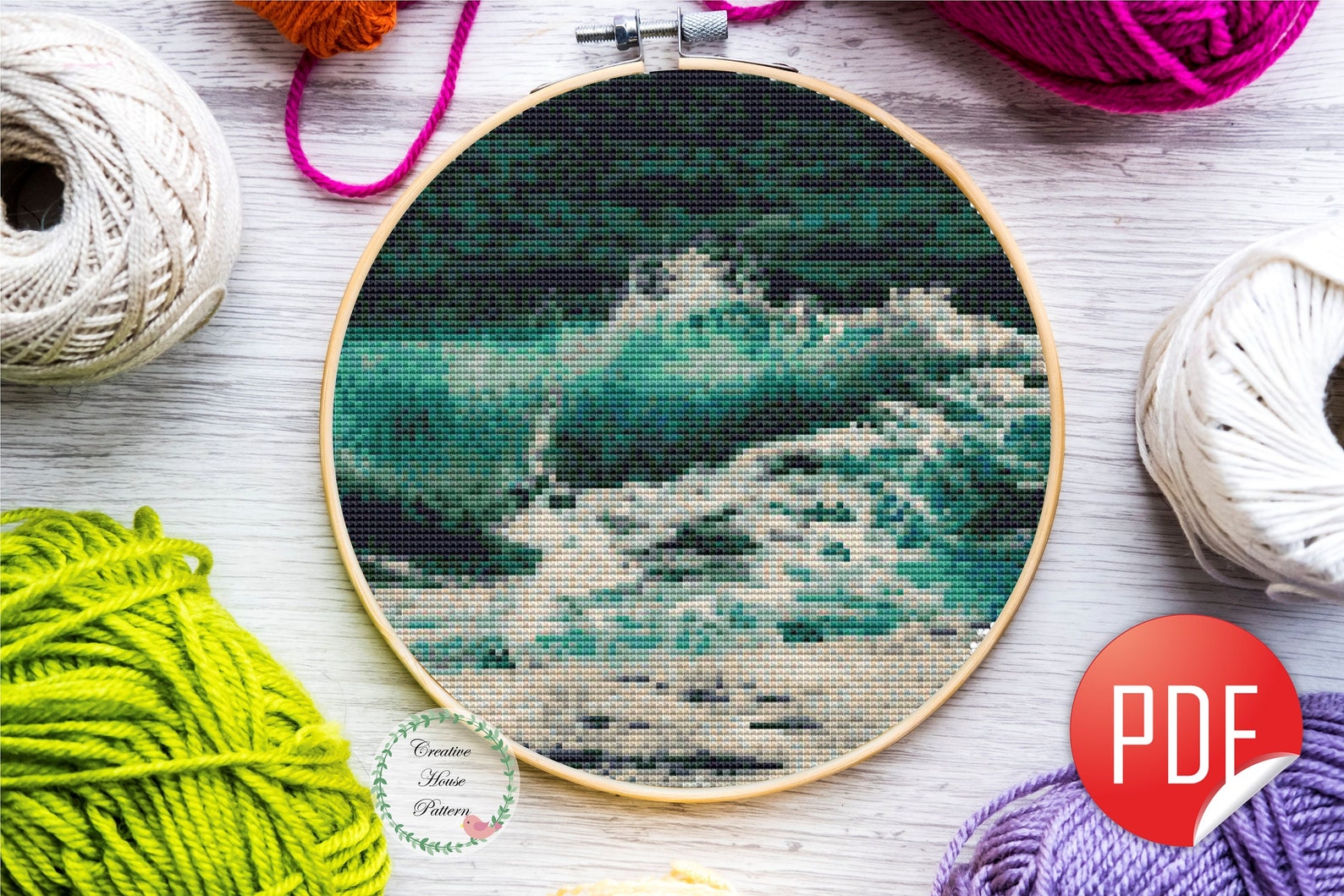 Sea Cross Stitch Pattern Landscape Cross Stitch Nature - Etsy