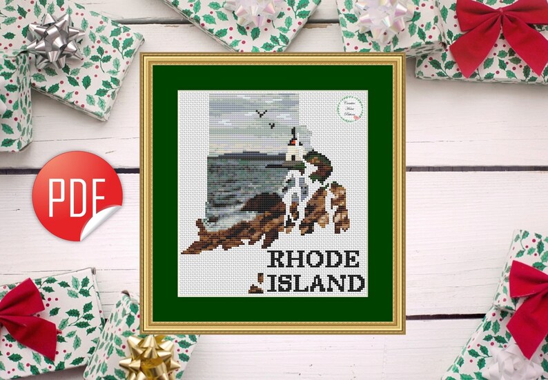 Rhode Island State US Cross Stitch Pattern Landscape - Etsy