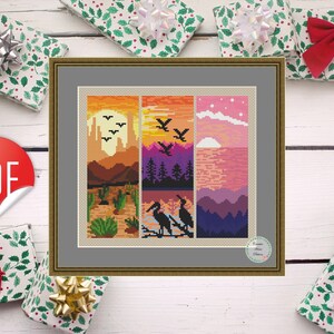 Bookmarks Cross Stitch Pattern Sunset Cross Stitch Landscape - Etsy