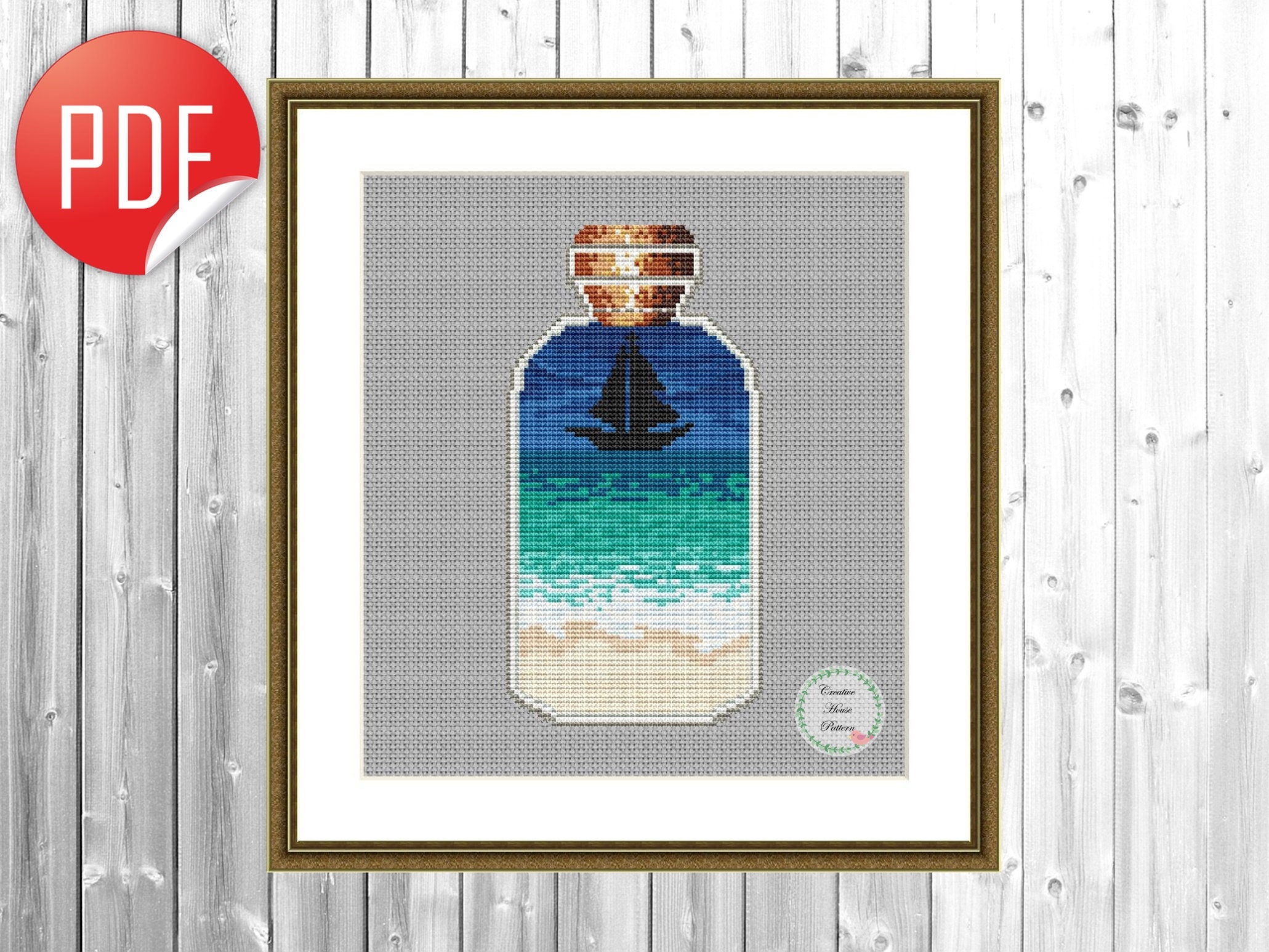 Sea Cross Stitch Pattern Landscape Embroidery Nature Counted - Etsy