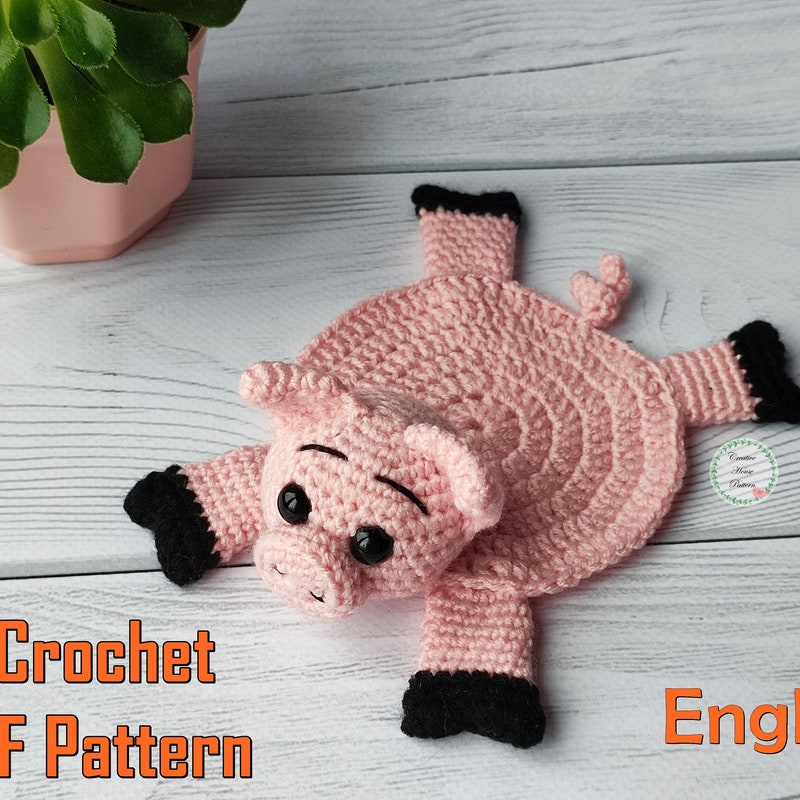 Crochet Pig Coasters - Etsy