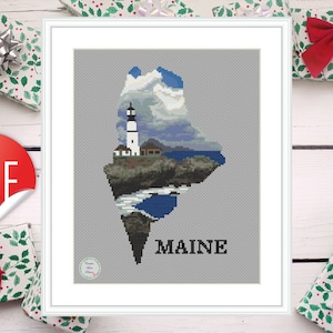 US States Cross Stitch Patterns 50 in 1 Set, Nature Counted Cross ...