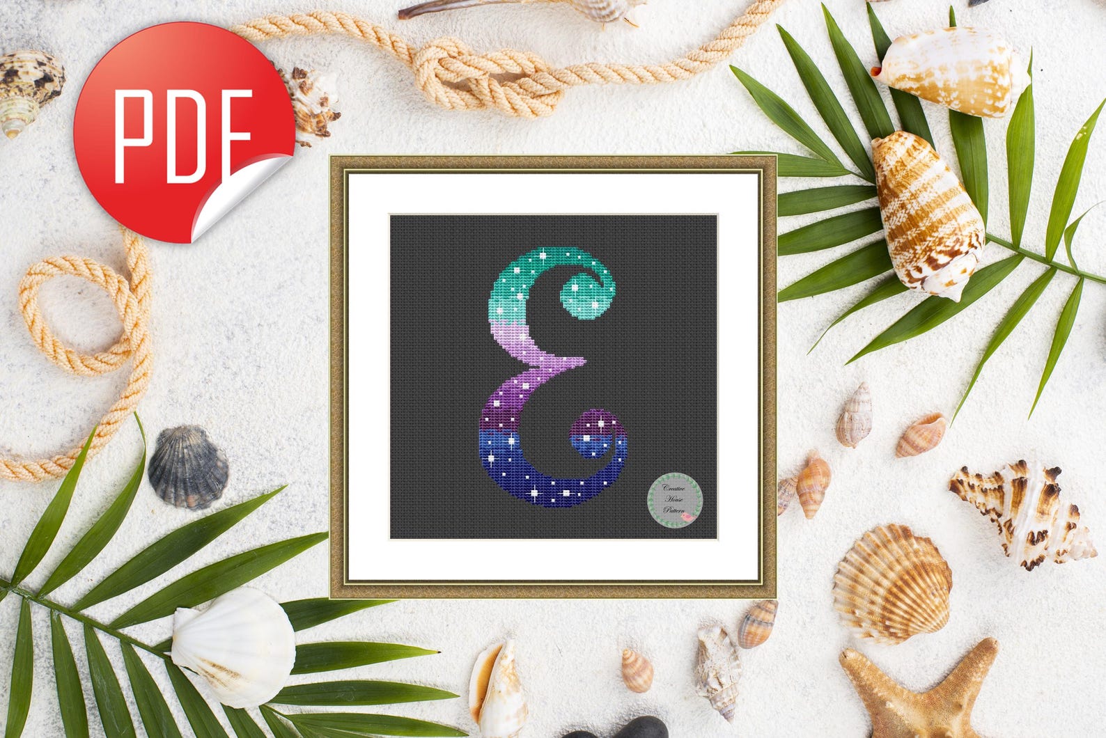 Letter E Starry Sky Cross Stitch Pattern: Galaxy Alphabet (PDF) - Etsy