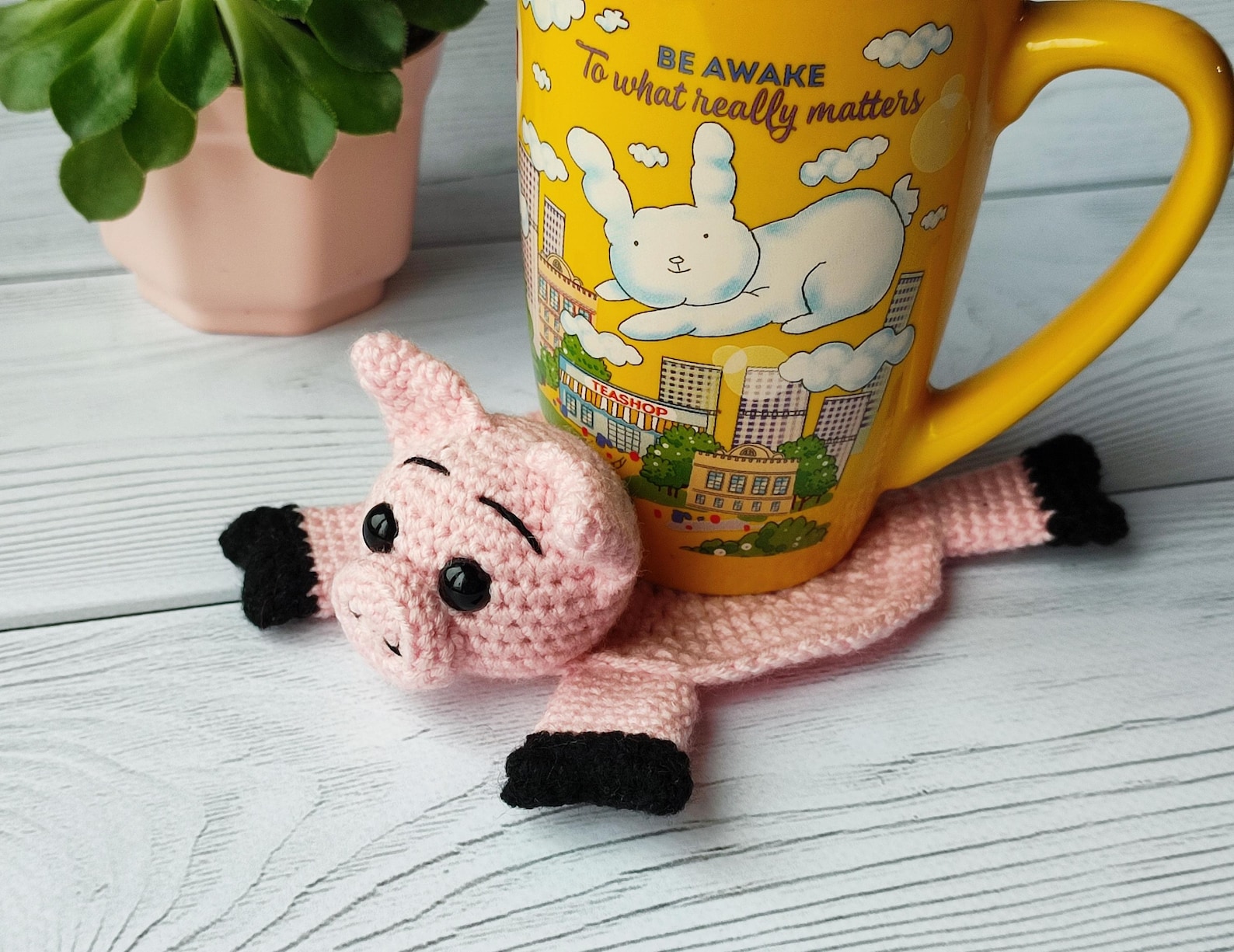 Coaster Crochet Pattern PDF English, Amigurumi Pig Crochet Pattern ...