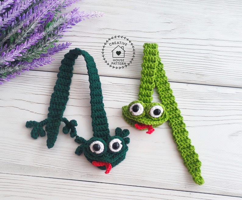 Adorable Lizard and Snake Bookmarks Crochet Pattern PDF, Amigurumi ...