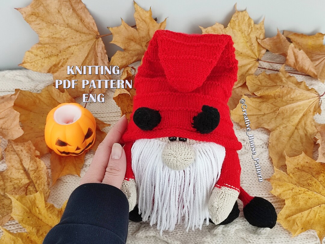 Gnome Devil Knitting Pattern (english), Halloween Gnome PDF, Lucifer ...