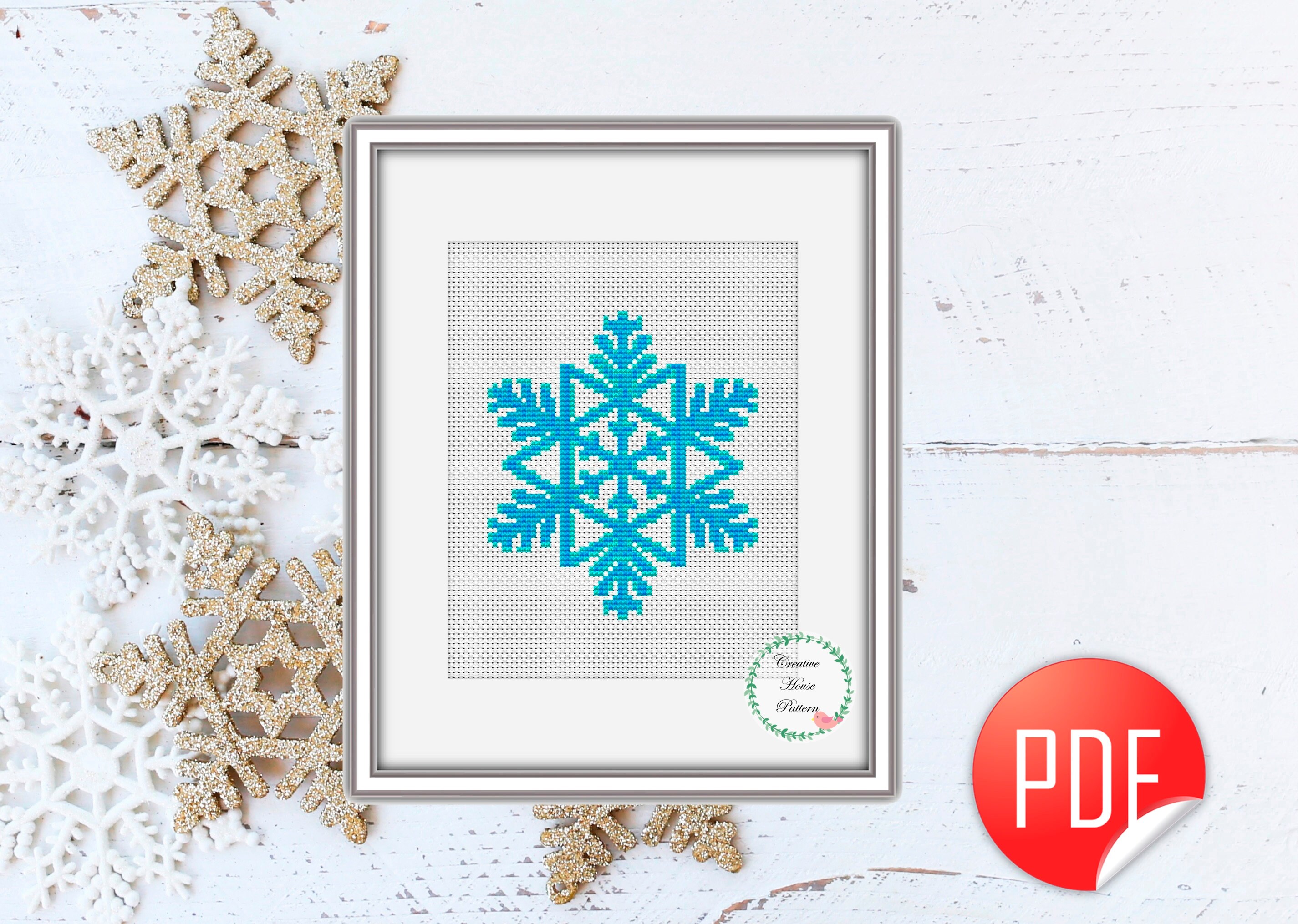 Christmas Ornaments Snowflakes Cross Stitch Pattern Set | Etsy
